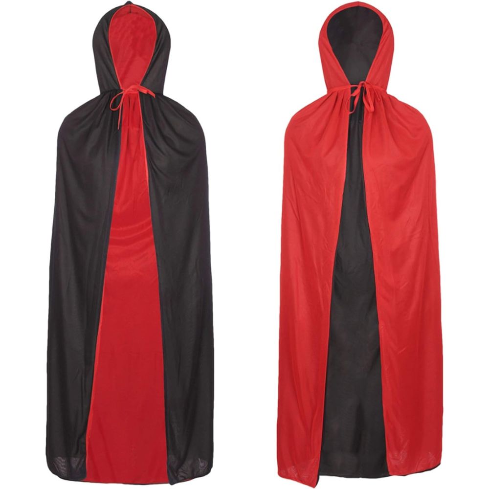 Adult Reversible Black and Red Cape With Hood – Redstar Fancy Dress