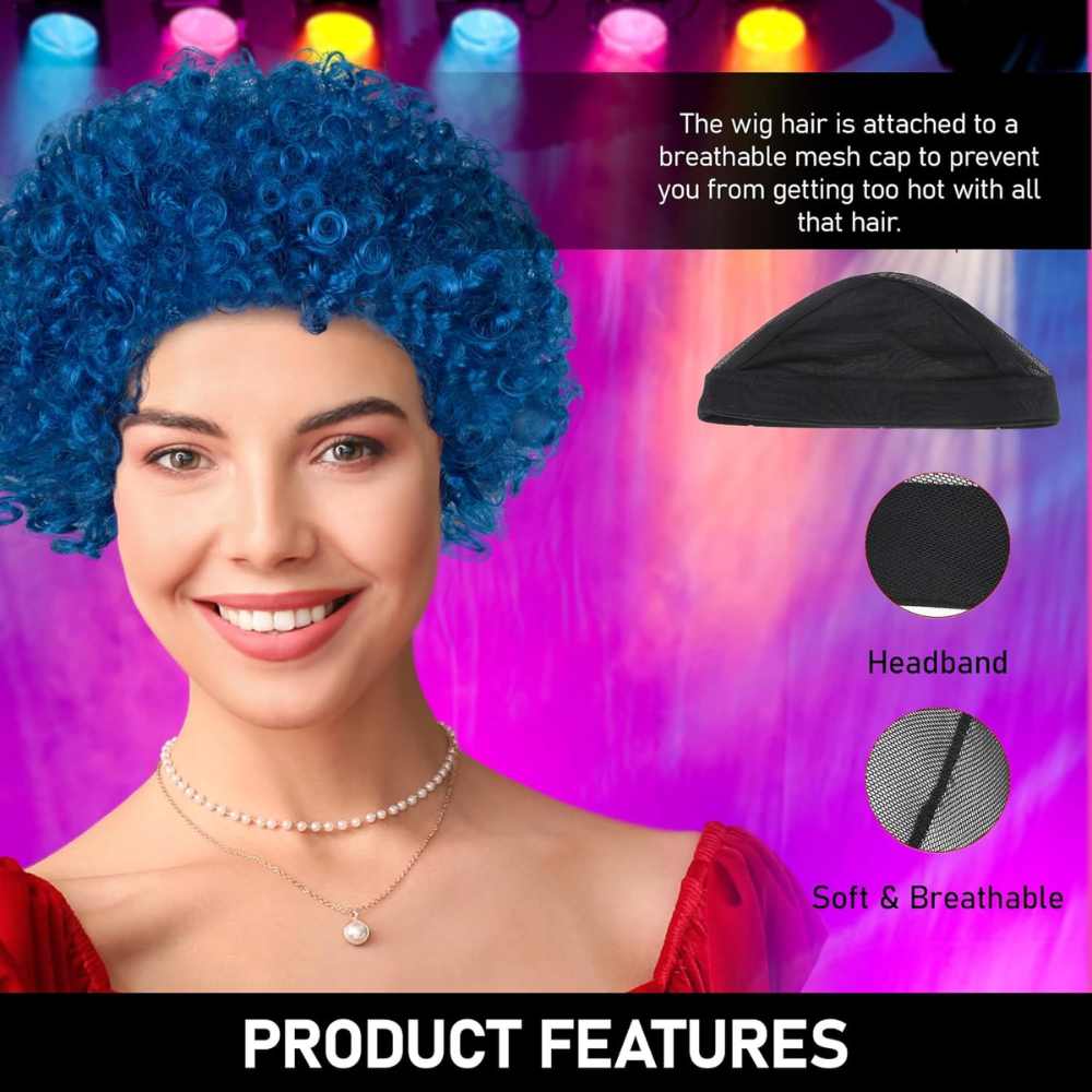 Blue Afro Wig – Redstar Fancy Dress