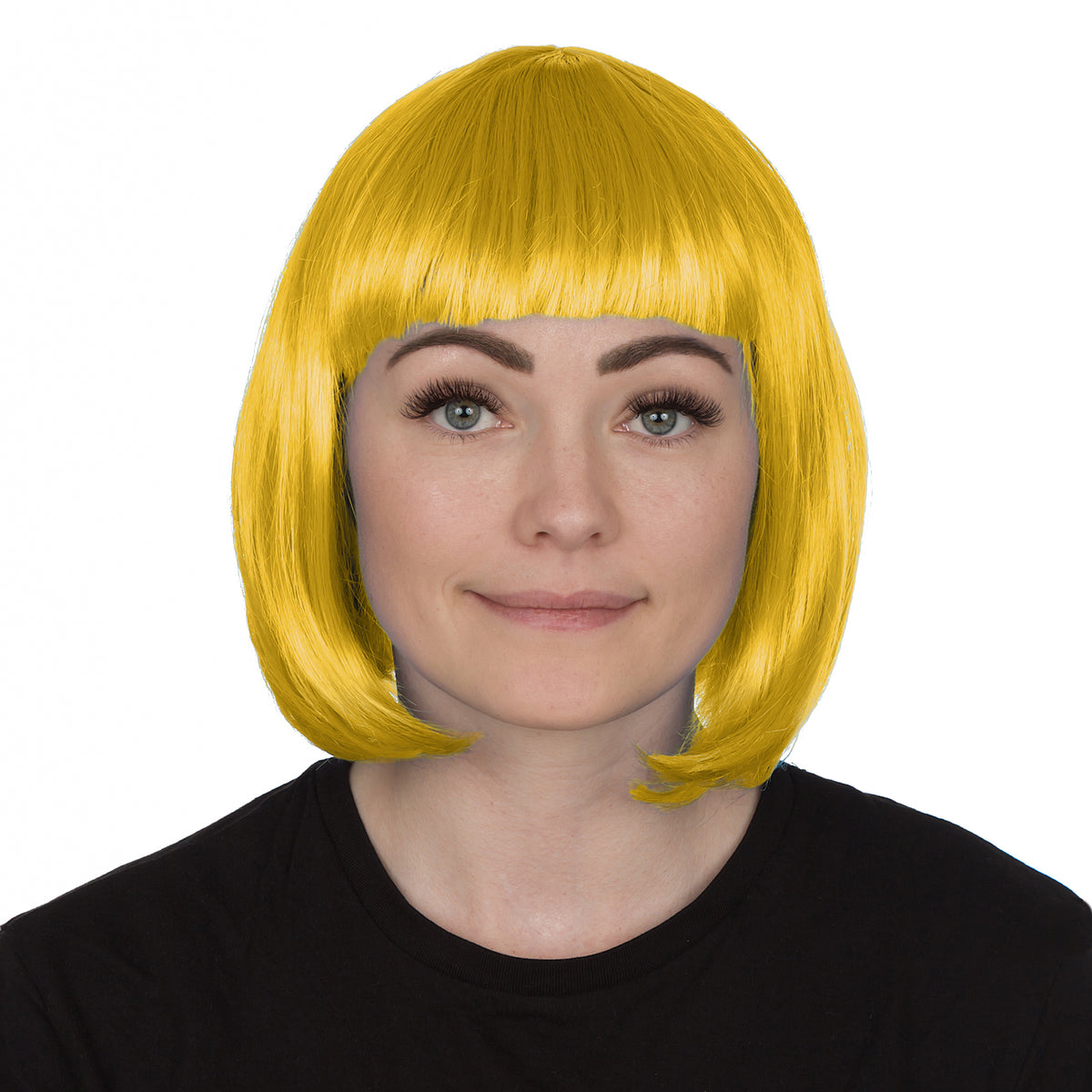Vibrant Yellow Bob Wig - Eye-catching Party Accessory for Fancy Dress ...